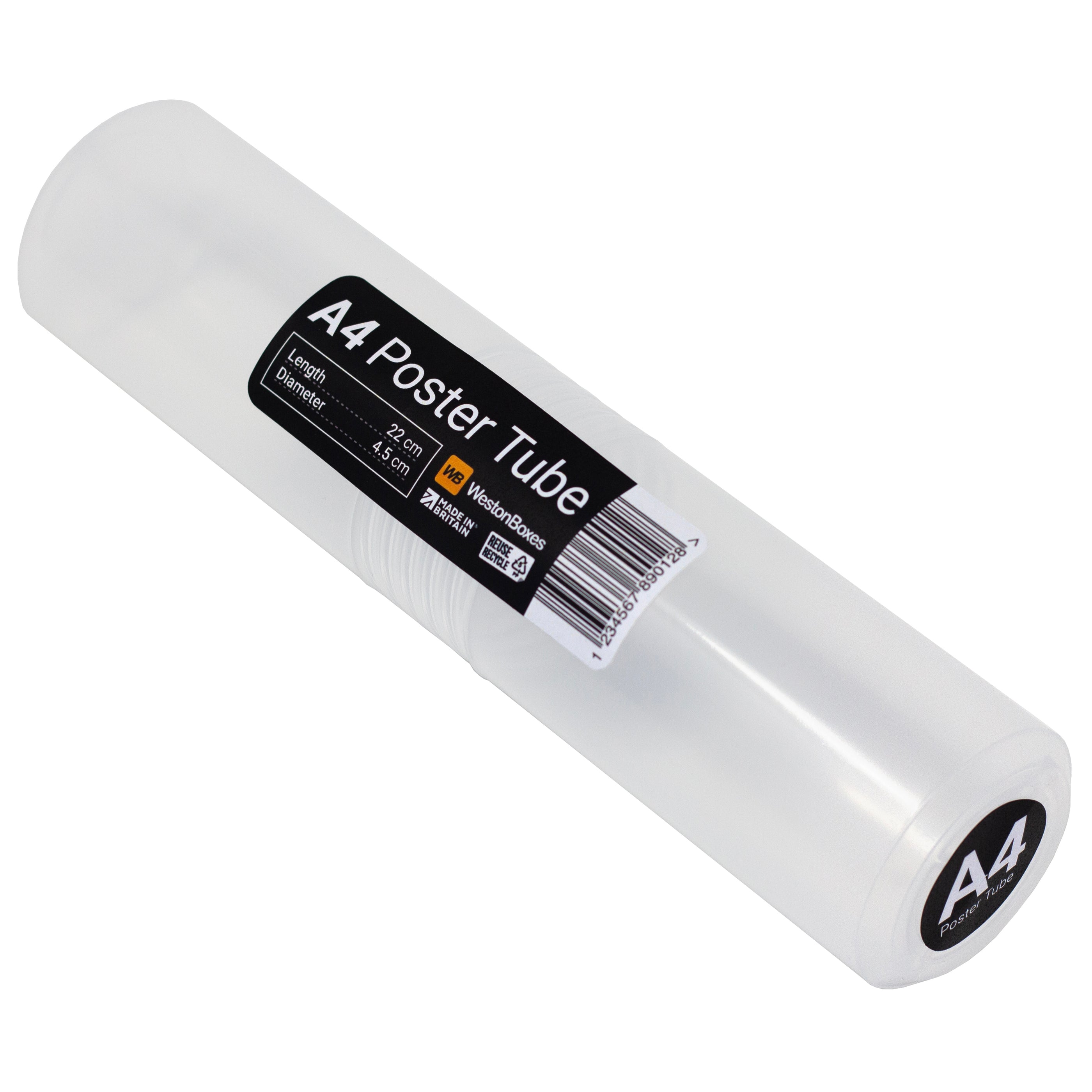 Clear Plastic A4 Poster Tube — WestonBoxes Trade
