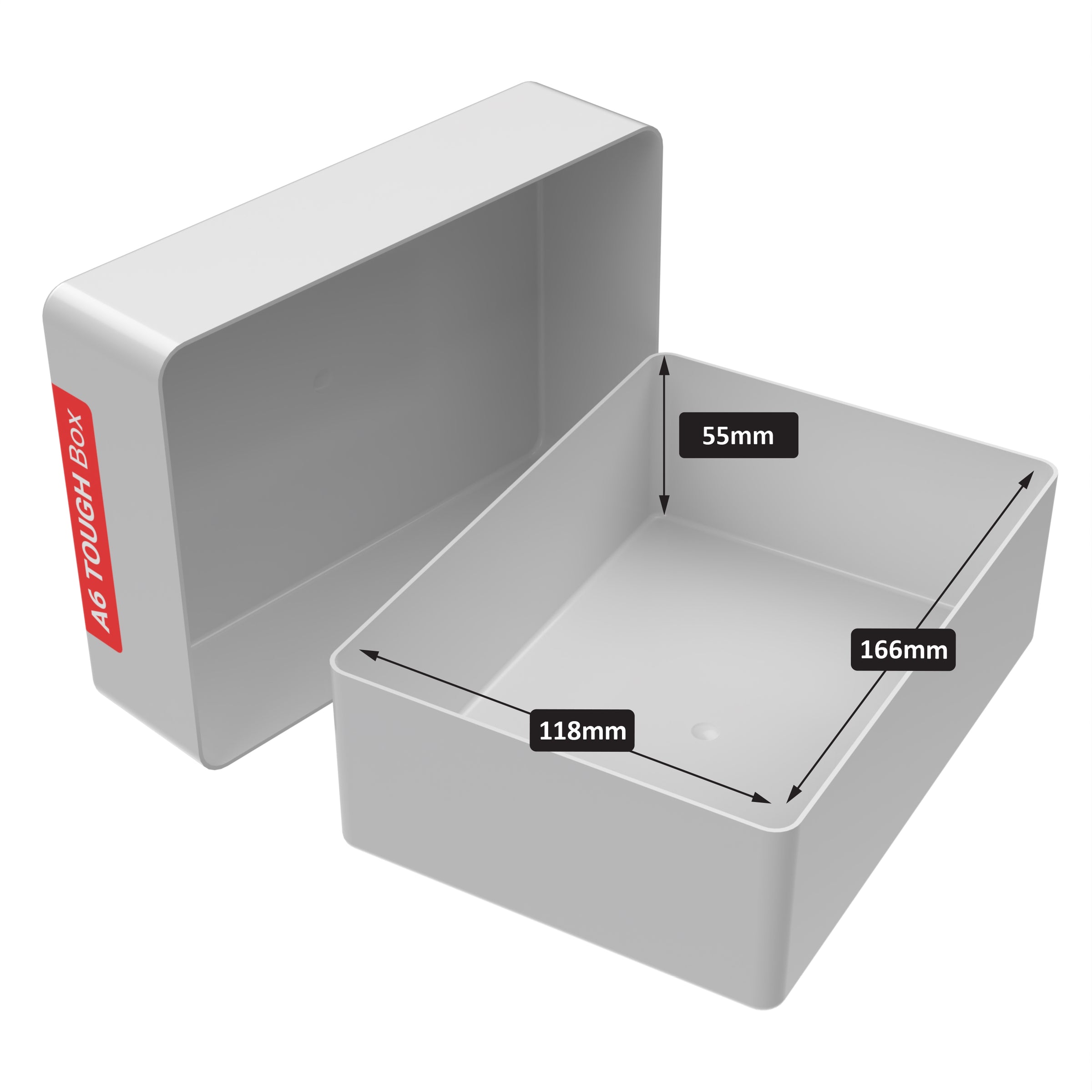 A6 TOUGH Box — Opaque White Impact-Resistant Polypropylene ...