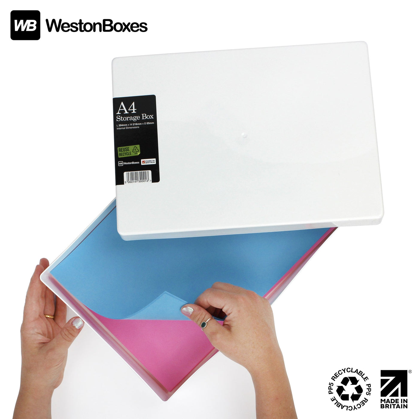 WestonBoxes Plastic Storage Box for A4 Paper, Clear — WestonBoxes Trade