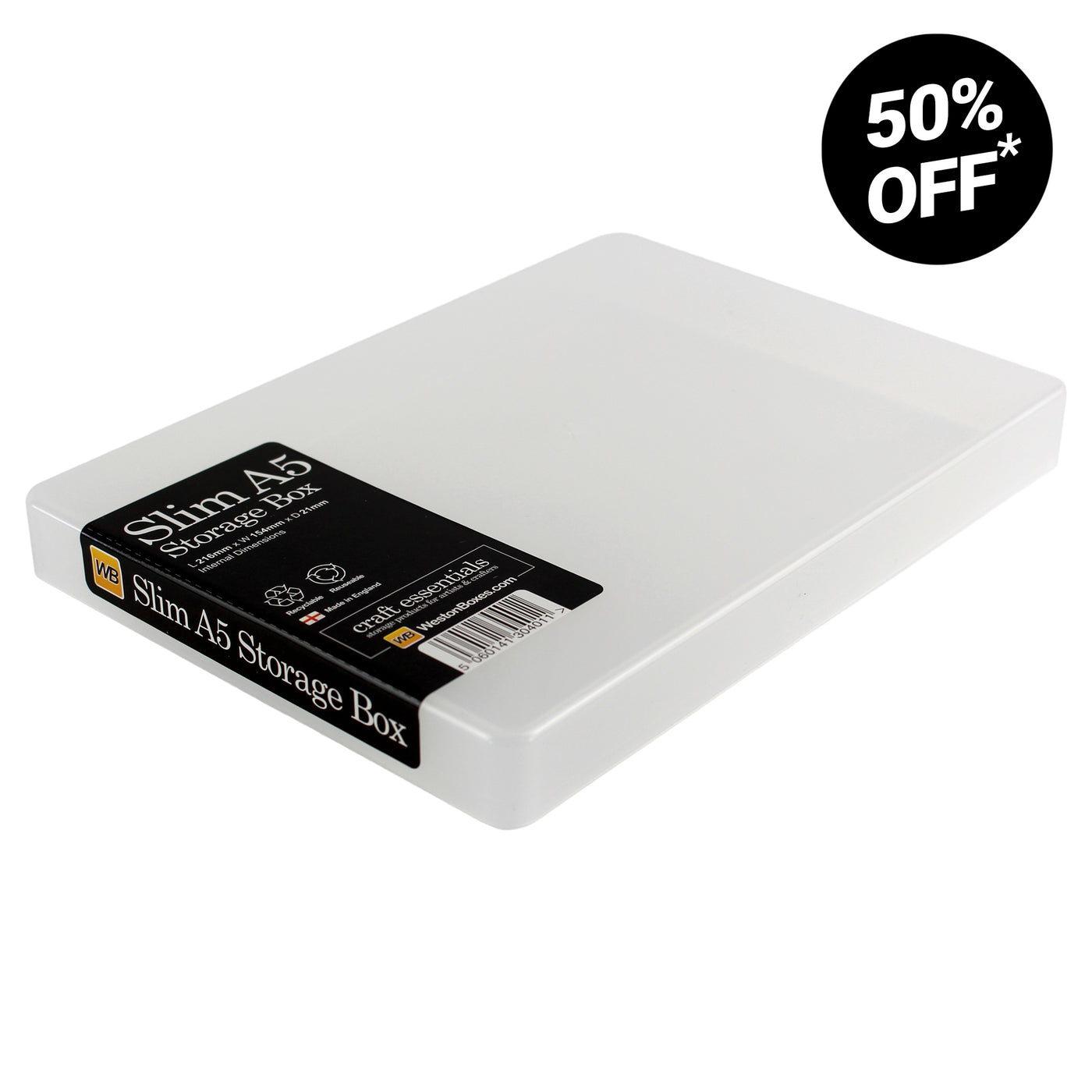 2nds | Slim A5 Paper Storage Box, Recyclable Plastic (92-pack ...