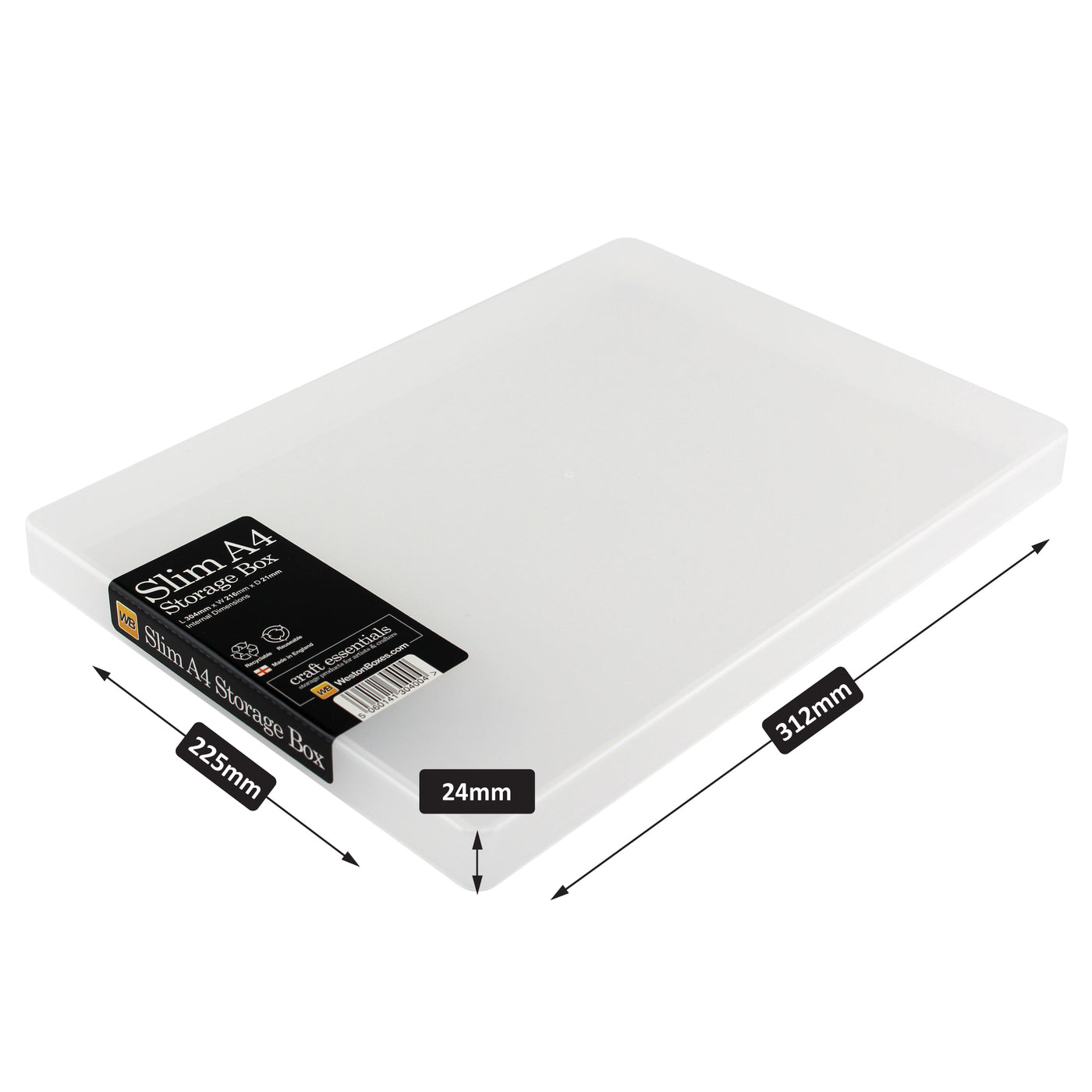 A4 Slim Plastic Presentation Box, Clear / Transparent — WestonBoxes Trade